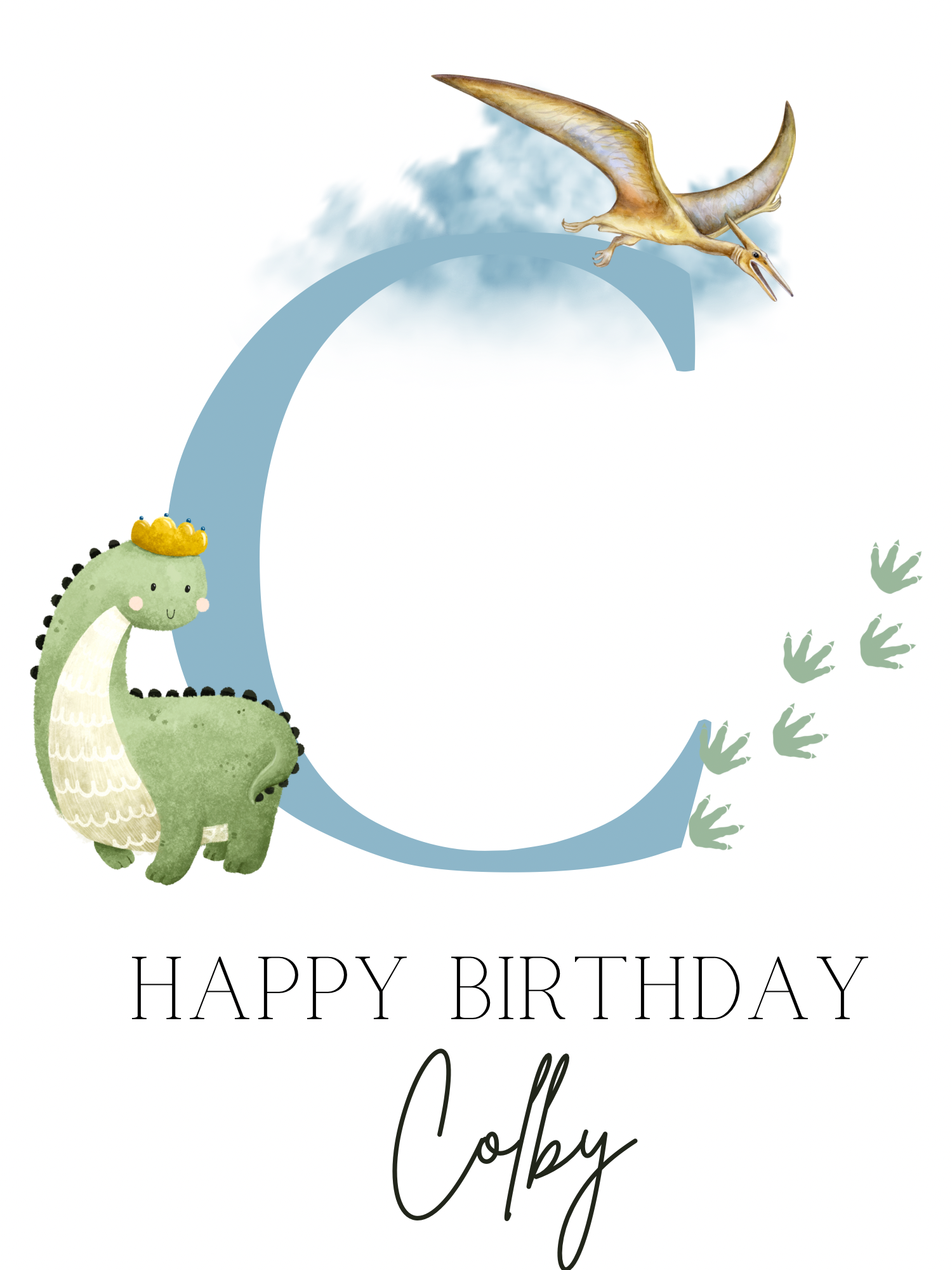 TESTER Birthday Sack Dino Initial – The Perfect Gift Co.