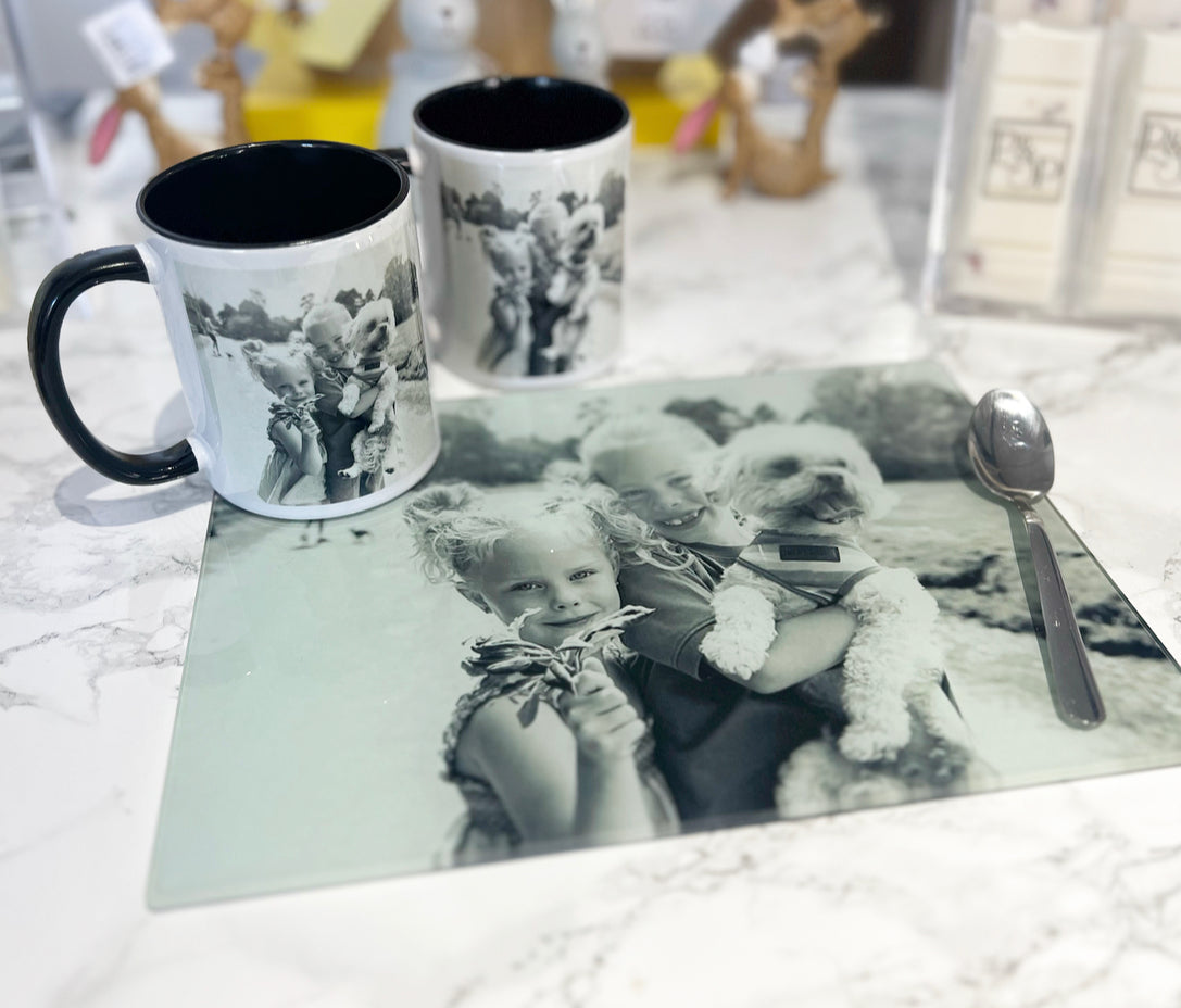 A4 Photo Chopping Board and 2 Photo Mugs Bundle – The Perfect Gift Co.